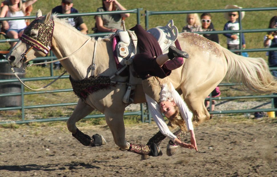 Trick rider Bella dazzles crowd at weekend rodeo | Cochrane Lions Club